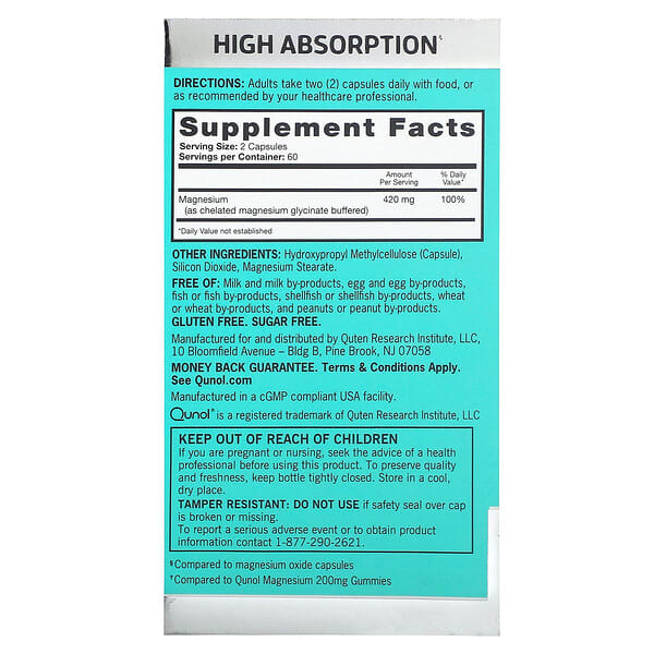 Viên uống Qunol Magnesium Extra Strength 420mg 120 viên