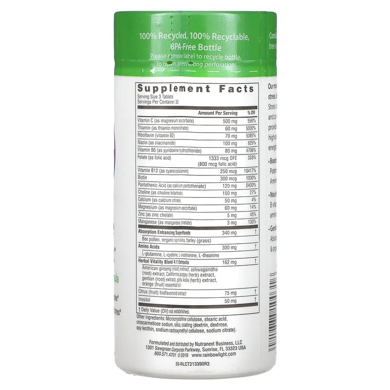 Rainbow Light Complete B-Complex High Potency Formula 90 Tablets | XaXi