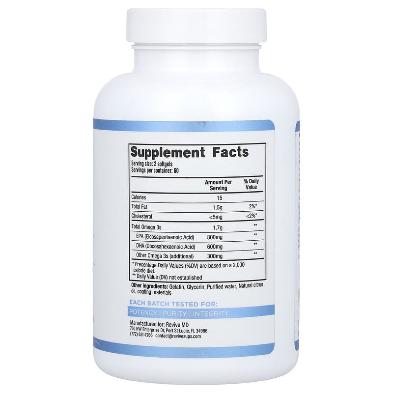 Revive Omega 3 120 Softgels Enteric Coated Bổ Sung Duy Trì Sức Khỏe