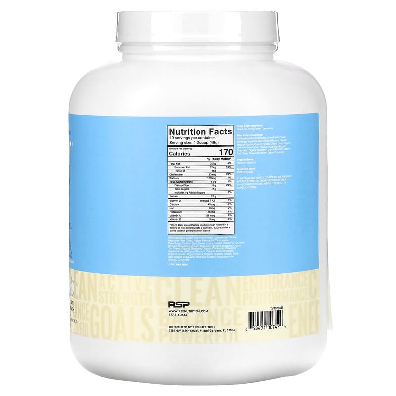 RSP Nutrition TrueFit Grass-Fed Protein Powder Drink Mix with Fruits ...