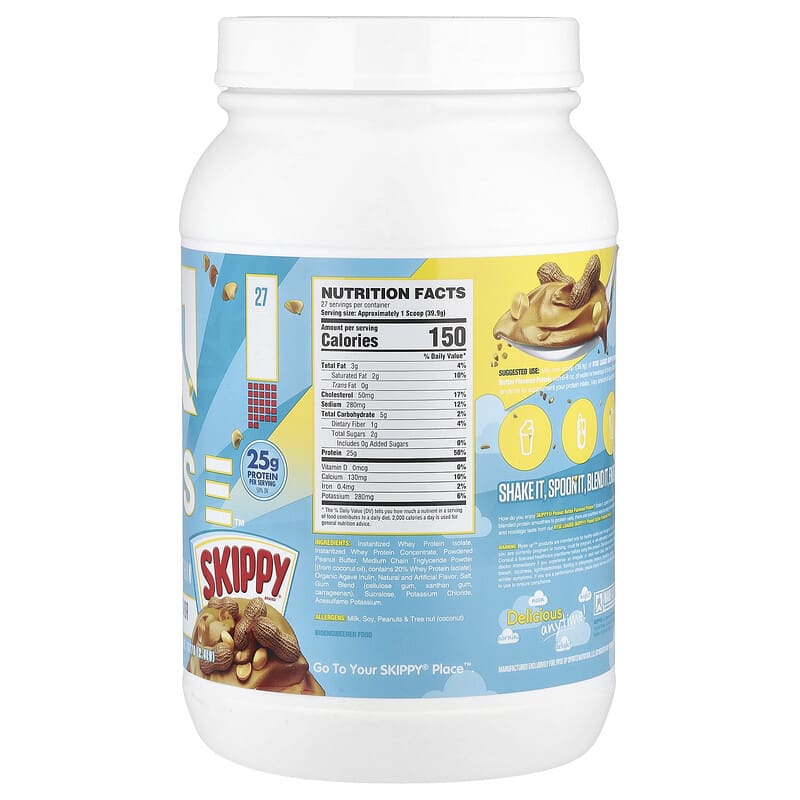 Ryse Loaded Protein Whey Protein MCTs Skippy Peanut Butter 2.4 lb