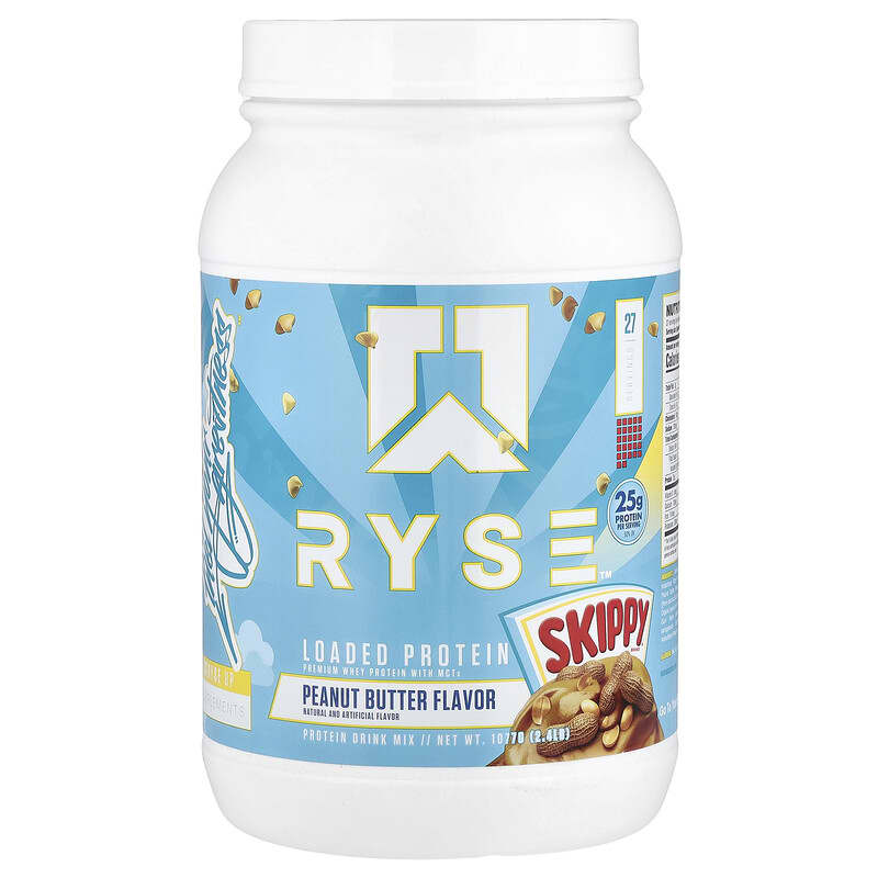 Ryse Loaded Protein Whey Protein MCTs Skippy Peanut Butter 2.4 lb