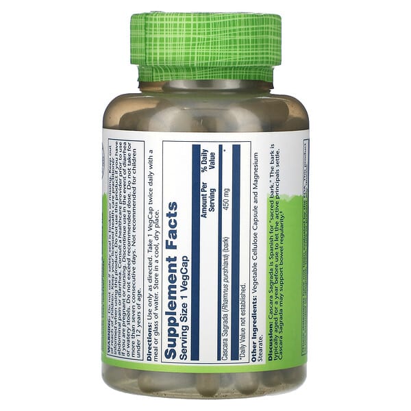 Cascara Sagrada Solaray 450mg 180 viên Hỗ Trợ Tiêu Hóa