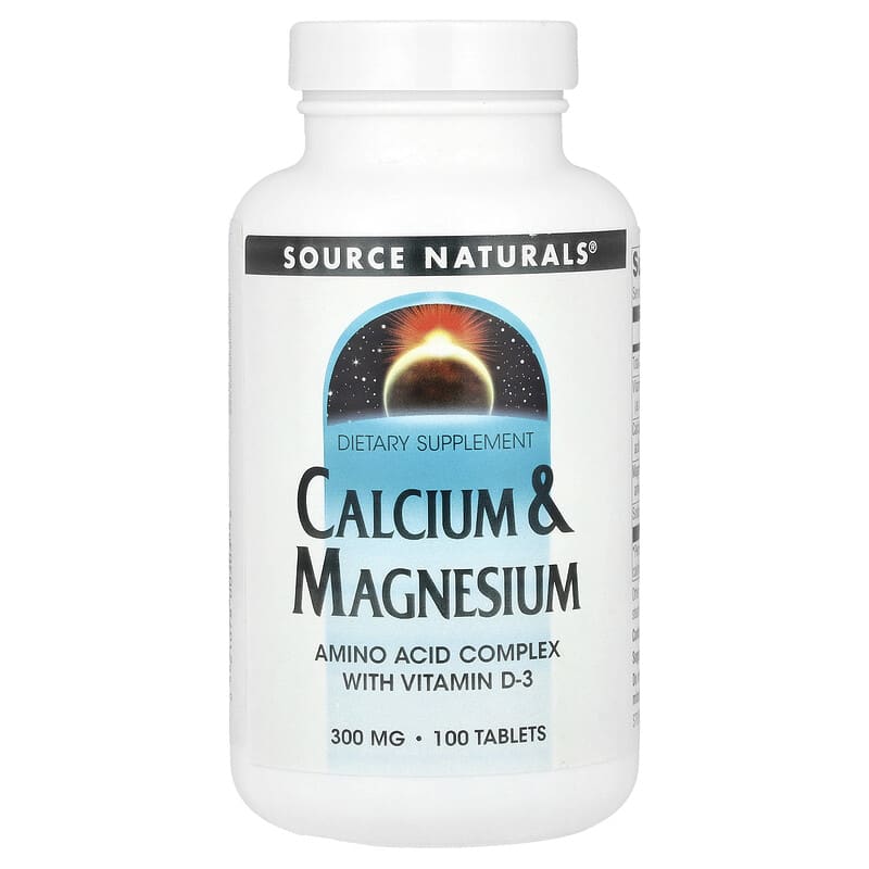 Source Naturals Calcium Magnesium 100 Tablets bổ sung khoáng chất