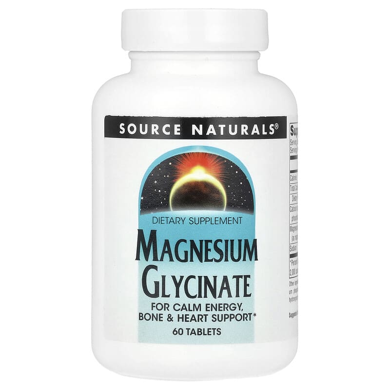 Source Naturals Magnesium Glycinate 60 Tablets - High Absorption