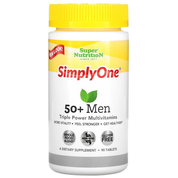 Super Nutrition SimplyOne Men’s 50+ Multivitamin with Supporting Herbs 90 Tablets | XaXi