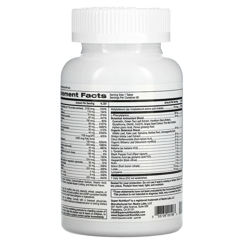 Super Nutrition SimplyOne Men’s 50+ Multivitamin with Supporting Herbs 90 Tablets | XaXi