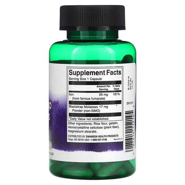 Blackstrap Molasses Iron Swanson 120 Viên bổ sung sắt