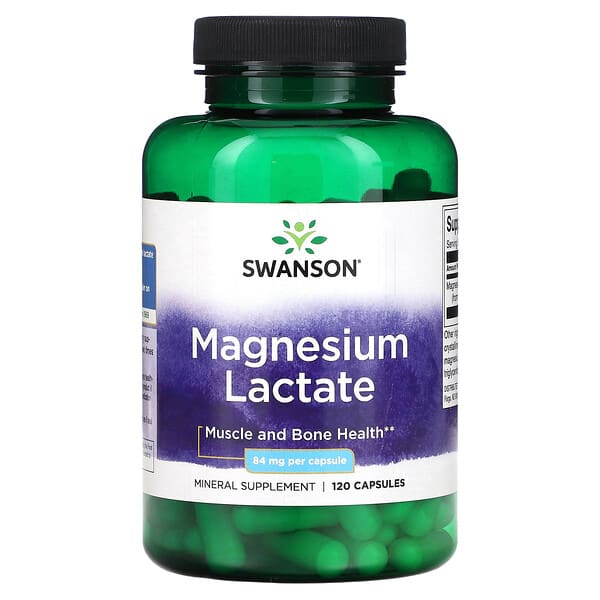 Magnesium Lactate Swanson 84mg 120 viên hỗ trợ sức khỏe