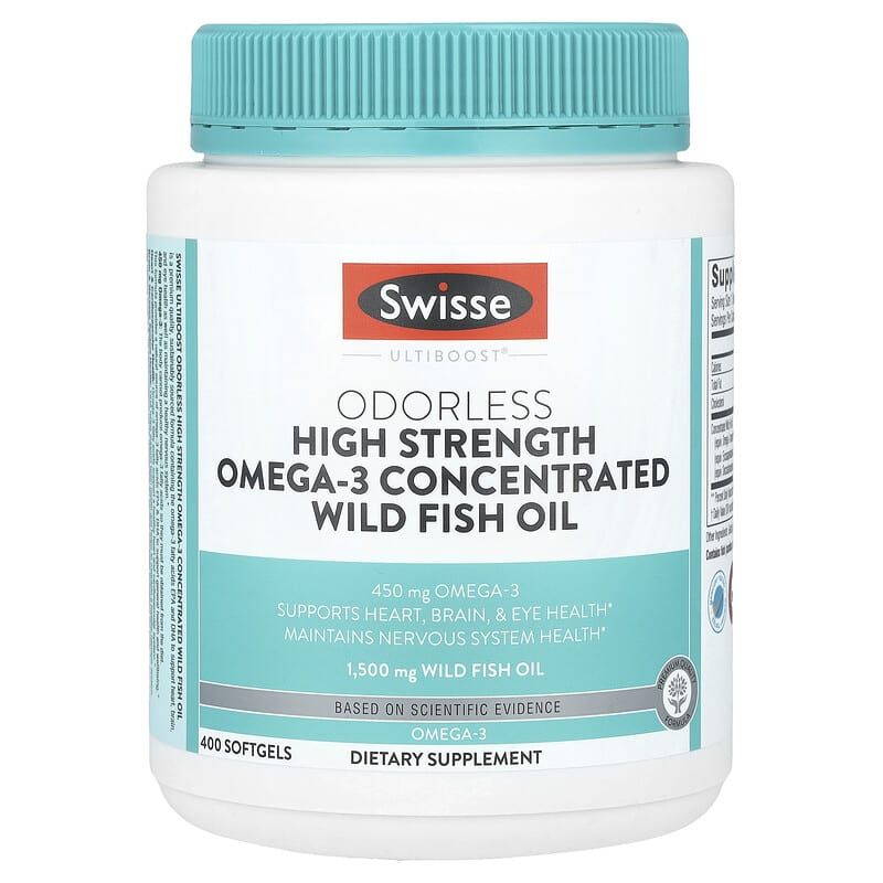 Swisse Omega-3 Odorless Fish Oil 1500mg 400 Softgels