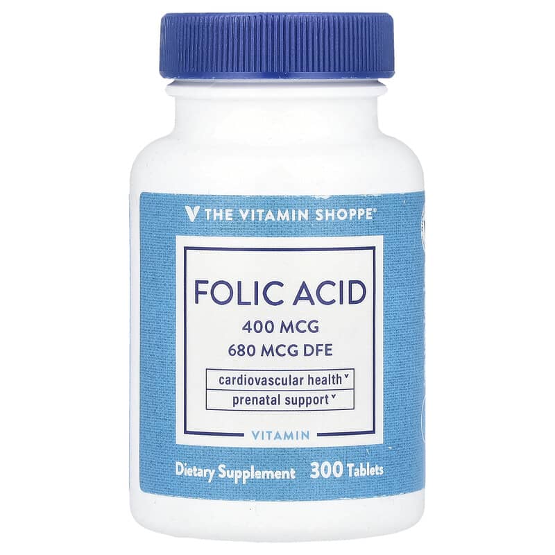 Folic Acid 680 Mcg Dfe 300 Tablets The Vitamin Shoppe