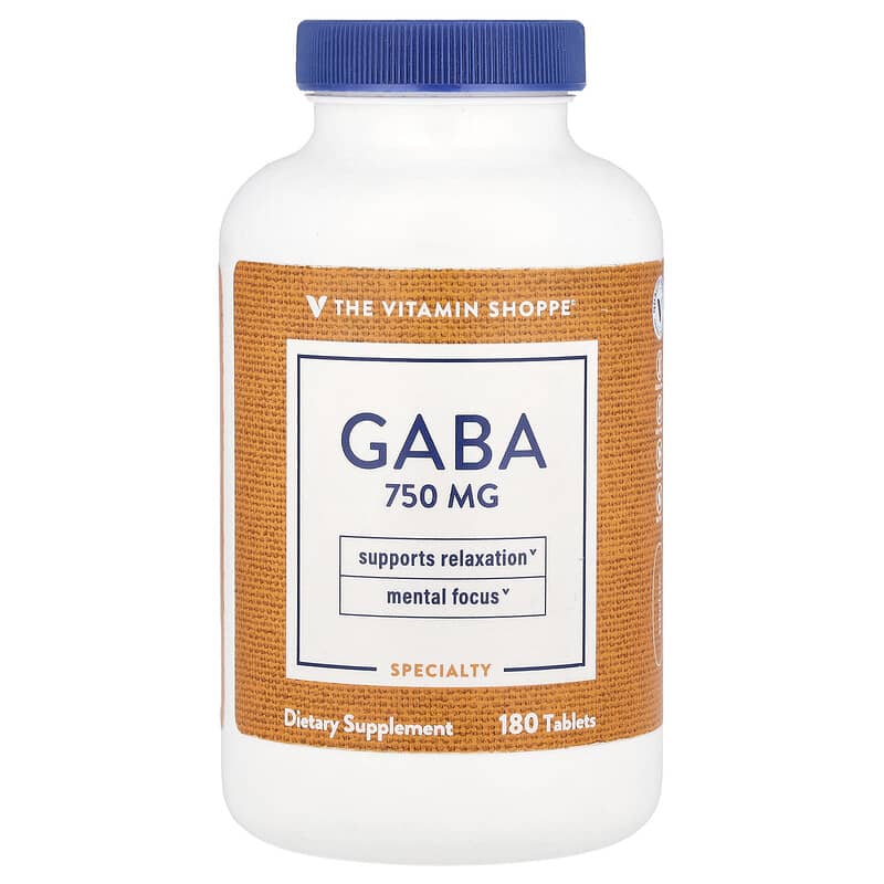 Gaba 750 mg 180 Tablets The Vitamin Shoppe Hỗ Trợ Giấc Ngủ