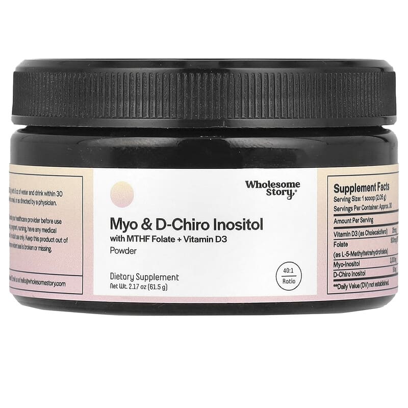 Wholesome Story Myo D-Chiro Inositol Folate Vitamin D3 Powder